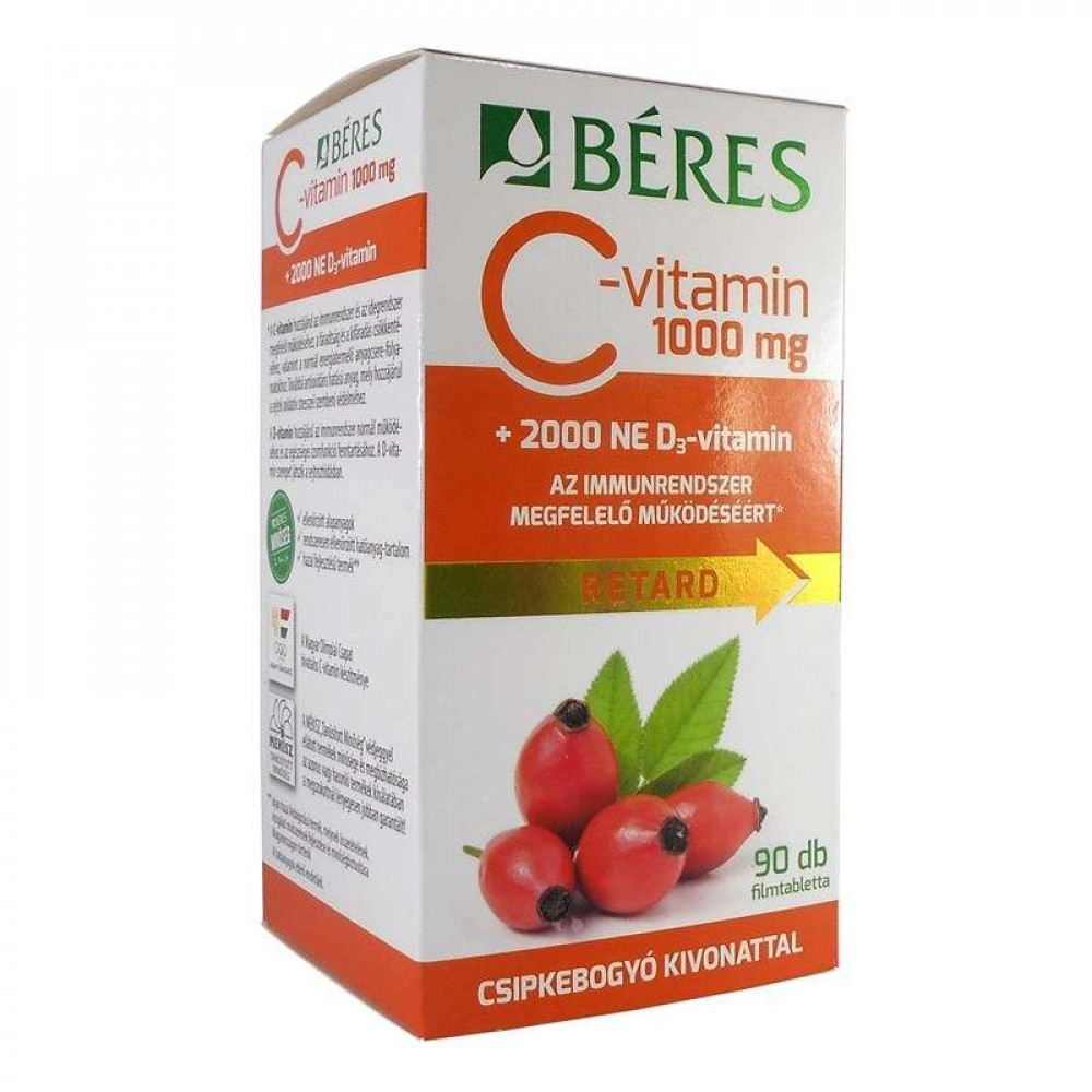 BÉRES C-VITAMIN 1000 MG + 2000 NE D3-VITAMIN RETARD FILMTABLETTA ...